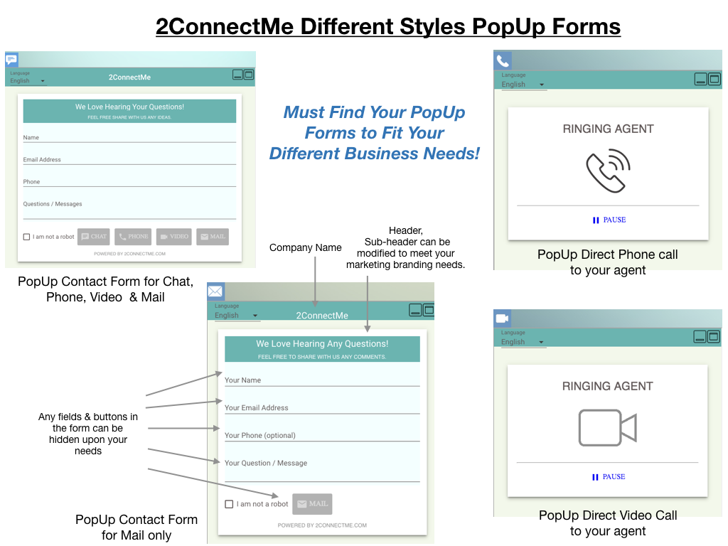 2ConnectMe – Live Chat Room, Contact Form for WordPress, Shopify ...